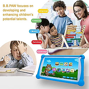 BBPAW Kids Tablet, 7 inch Tablet for Kids Learning Games Preinstalled & Parent Control 16GB WiFi Android Toddler Tablet with Educational APP and Protective Case-Blue