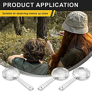 BILLIOTEAM 40 Pcs 5X Plastic Mini Magnifying Glasses, Handheld Magnifiers, Portable Reading Magnifying Glass Bulk, Handheld Magnifying Lens for Kids, Seniors, School, Students, Outdoor