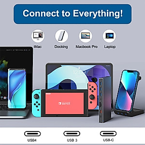 LIONWEI 6Ft USB4 Cable for Thunderbolt 4 Devices, 100W 40Gbp USB C Cable 8K Display/Dual 4K, Compatible with Thunderbolt 3/4 Devices, USB4 Cable for MacBook, Hub, Docking