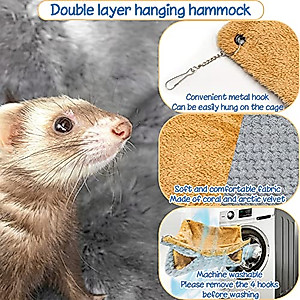 RAYFARMO Ferret Rat Hammock,Guinea Pig Hammock for Cage with Soft Plush,Cage Accessories for Ferret,Rat,Guinea Pig,Chinchilla,Mice,Small Animal Pet Sleep Hanging Bed