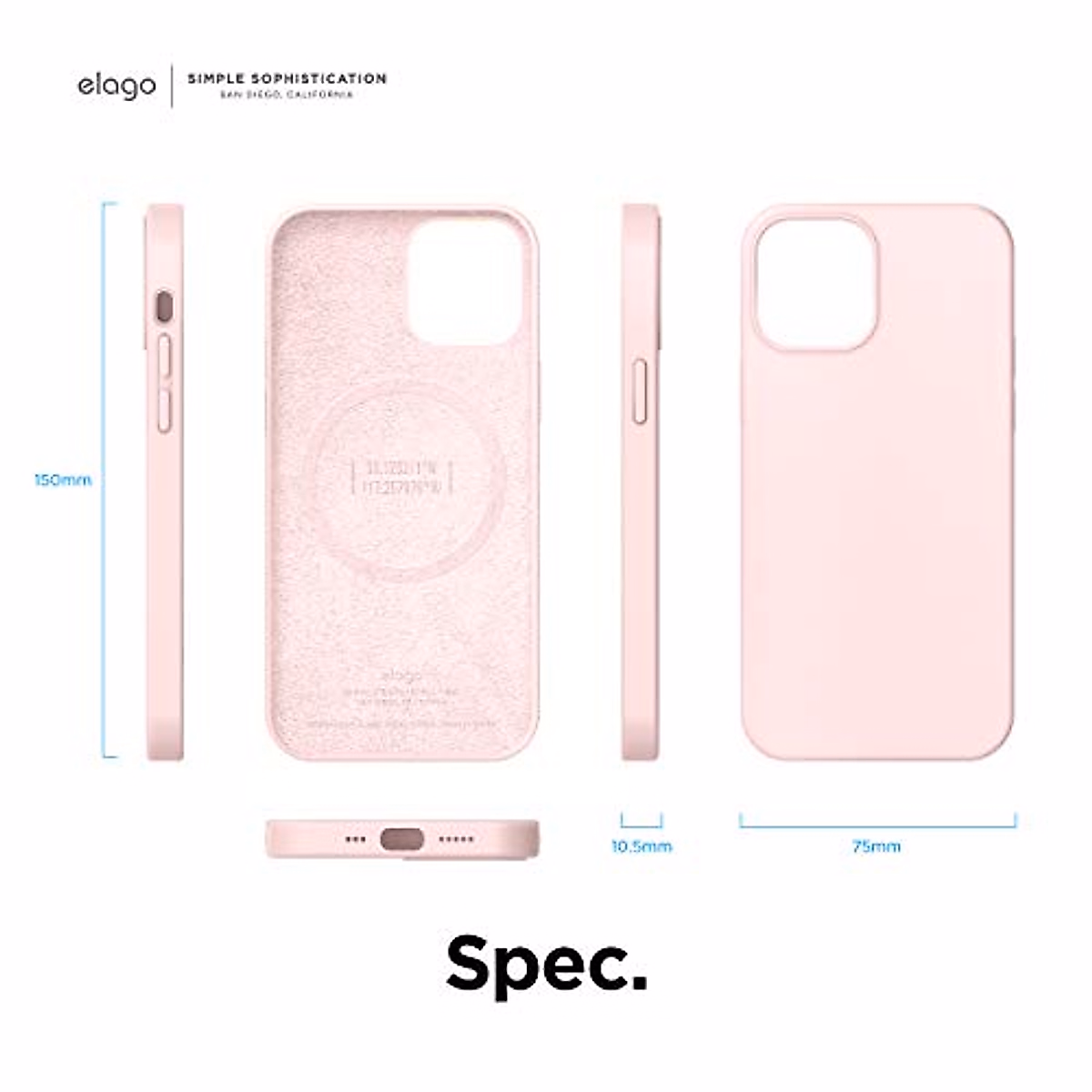 elago Magnetic Silicone Case Compatible with MagSafe iPhone 12 and Compatible with iPhone 12 Pro 6.1 Inch - Built-in Magnets, Compatible with All MagSafe Accessories (Lovely Pink)