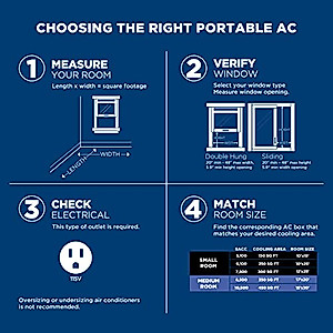 GE 6,100 BTU Portable Air Conditioner for Small Rooms up to 250 sq ft., 3-in-1 with Dehumidify, Fan and Auto Evaporation, Included Window Installation Kit