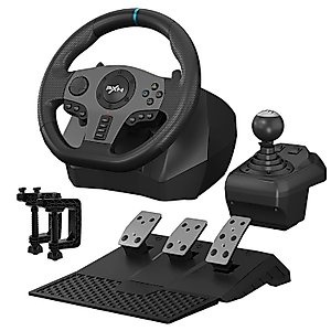 PXN V9 Steering Wheel for PC - Vibration Feedback Gaming Racing Wheel with Shifter and Pedals Used- Good for PC PS4, PS3, Nintendo Switch