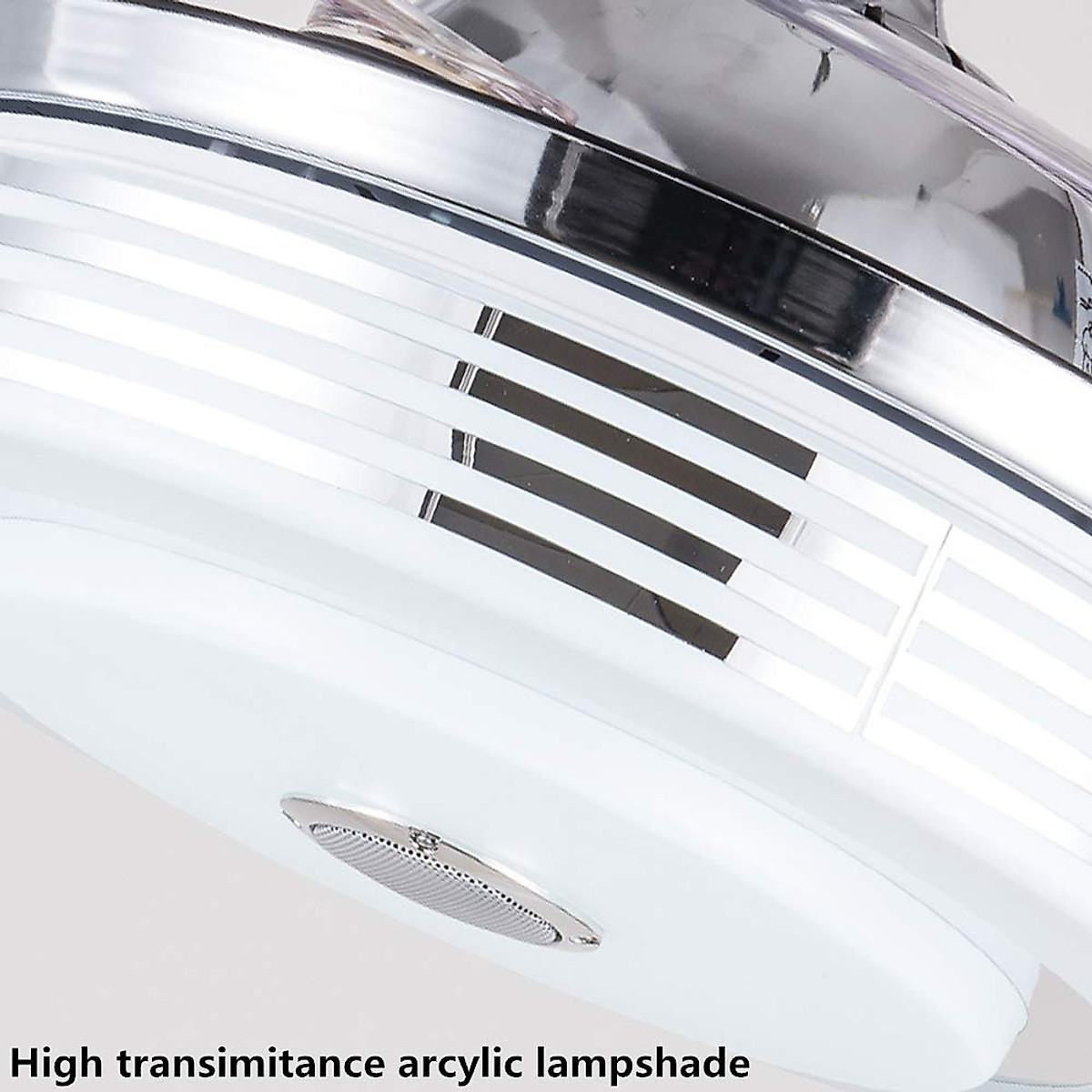 Fandian 42" Ceiling Fan with Lights Smart Bluetooth Speaker Remote Control Chandeliers, Retractable Blades, 3 Speed, Dimmable 7 Color Change Lighting for Living Room Bedroom