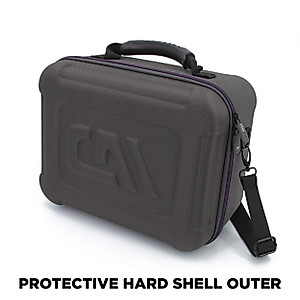 CASEMATIX Hard Shell Travel Case Compatible with Oculus Quest 2 - Protective Travel Case for VR Headset and Controllers with Impact-Absorbing Foam, Shoulder Strap and Zipper Accessory Storage