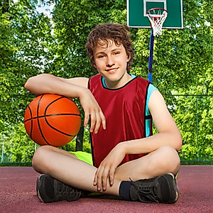 Geyoga 24 Pack Pinnies Scrimmage Vests Practice Jersey for Men Soccer Vests Adult Soccer Team Training Vest(Blue, Red)