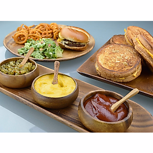 PACIFIC MERCHANTS Acacia Wood Round Nut & Dipping Bowl, 4" x 1.5", Set of 4 Sustainable eco-friendly Acaciaware Bowls