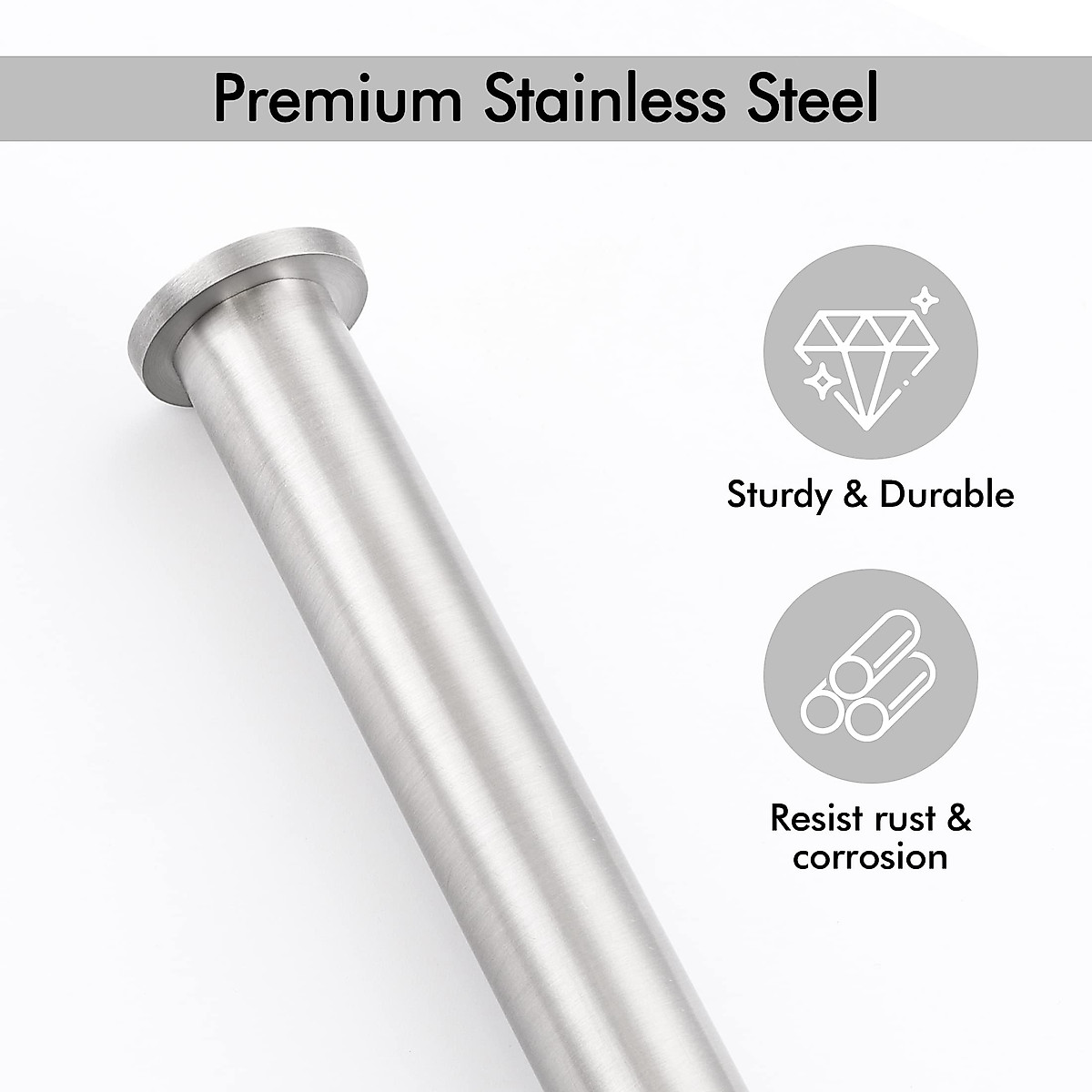 KES Paper Towel Holder Stand for Kitchen Towel Holder Countertop Wooden Base Paper Modern Stainless Steel Brushed Finish, KPH206-2