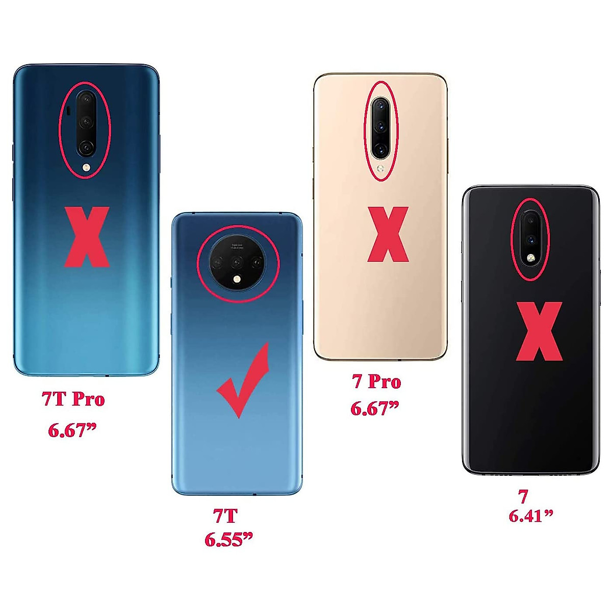 ubrokeifixit for OnePlus 7T Housing Rear Glass Back Door Cover Replacement/Adhesive for OnePlus 7T HD1900 HD1901 Dual SIM 6.55"(NOT for 7T Pro 6.67") (Silver(Back Glass Cover+Camera Lens))