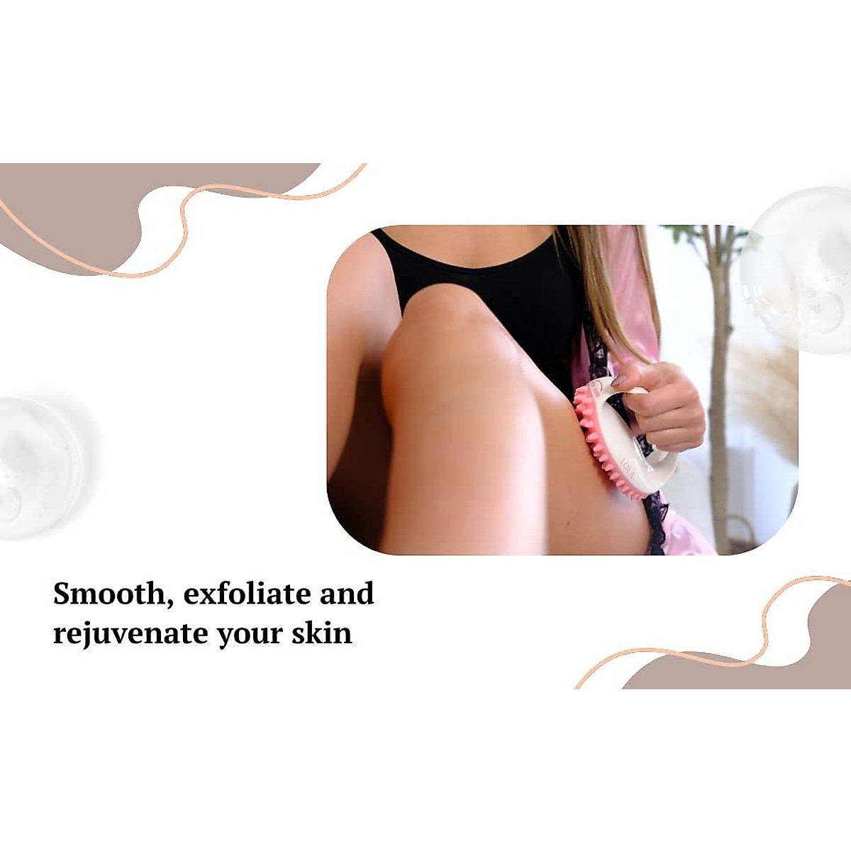 LOLA Beauty Care Silicone Anti Cellulite Massager, Body Shower Scrubber, Cellulite Remover, Body Massager - Exfoliate, Remove Cellulite, Distribute Fat Deposits, Improve Circulation