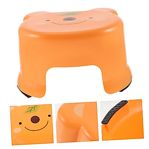 jojofuny Training Footstool Stools Baby Chairs Stool and Living Room Anti- Supplies Bathroom Anti-Skid Foot Skid Potty Home Helper Toilet Step Orange Kitchen Pregnant Cartoon for Kids