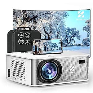 Projector with WiFi and Bluetooth,400 ANSI Projector 4K Support Native 1080P Projector,Portable Outdoor Projector Support Max 400" Display,Projectors Compatible TV Stick/iOS/Android/Win/PS5