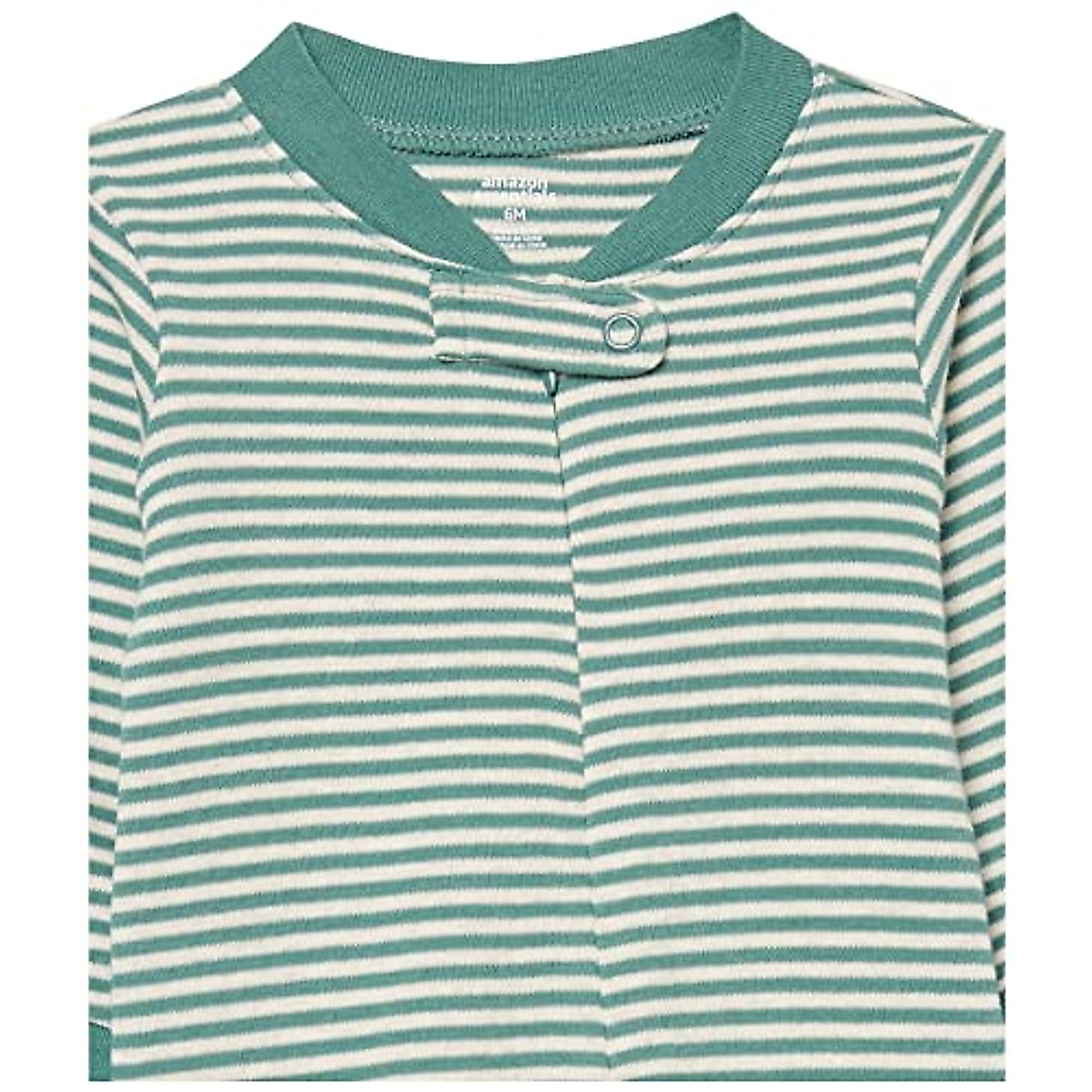 Amazon Essentials Unisex Babies' Cotton Footless Zip-Front Sleep and Play, Pack of 3, Light Green/Strawberries/Stripe, 6-9 Months