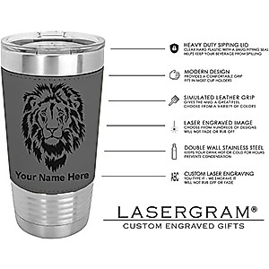 LaserGram 20oz Vacuum Insulated Tumbler Mug, Flag of Guatemala, Personalized Engraving Included (Faux Leather, Gray)