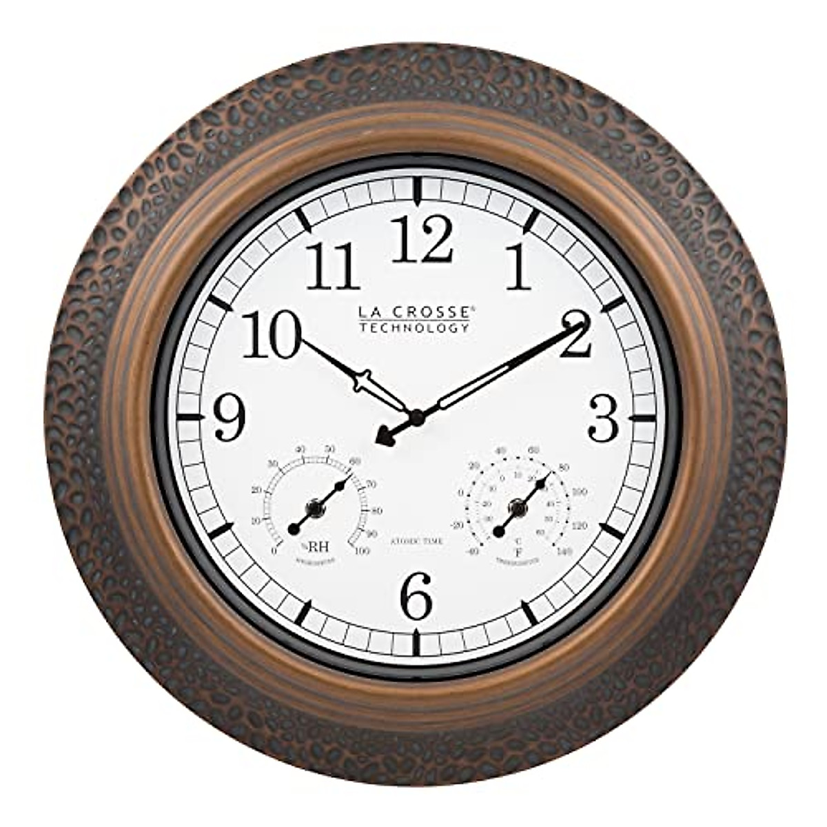 La Crosse Technology 433-3256A-INT 21-inch Bronze Indoor/Outdoor Atomic Analog Wall Clock