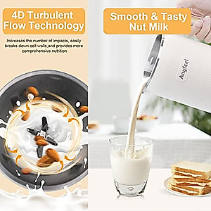 Automatic Nut Milk Maker,Anyfeel 20oz Selfmade Nut/Oat/Almond/soya-bean/Vegan Juice Dairy Free Beverages Machine - Plant Based Almond Cow Milk Machine Maker with Keep Warm and 18 Hours Delay Function