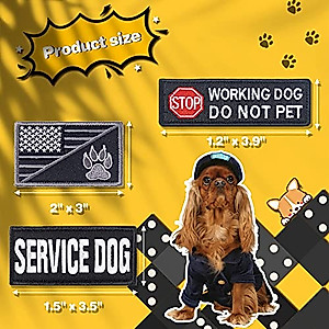 15 Pieces Service Dog Patches Dog Vest Patches Removable Tactical Patches Embroidered Fastener Hook Loop Patch Animal Vest Harnesses Patch Pet Patches for Vest Harnesses Collars Leashes in Training
