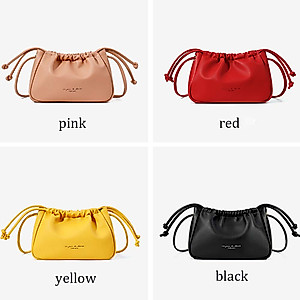 YDKW Fashion Shoulder Bag for Women Cloud Crossbody Bag Pu Leather Dumpling Handbags Messenger Bag (red)