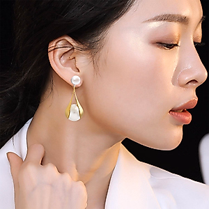 Aylifu 90pcs Faux Pearl Hypoallergenic Earring Posts Stud Earrings with Loop Metal Post Earring Studs and 90pcs Silver Butterfly Earring Backs for DIY Earring Jewelry Making