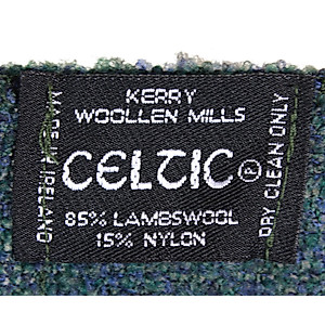 Kerry Woollen Mills Celtic Ruana Long Shawl Irish Wool Lambswool Blackberry Green