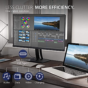 ViewSonic VP2768a 27-Inch IPS 1440p Monitor with Advanced Ergonomics, 90W USB C, RJ45, HDMI, Daisy Chain (Renewed)