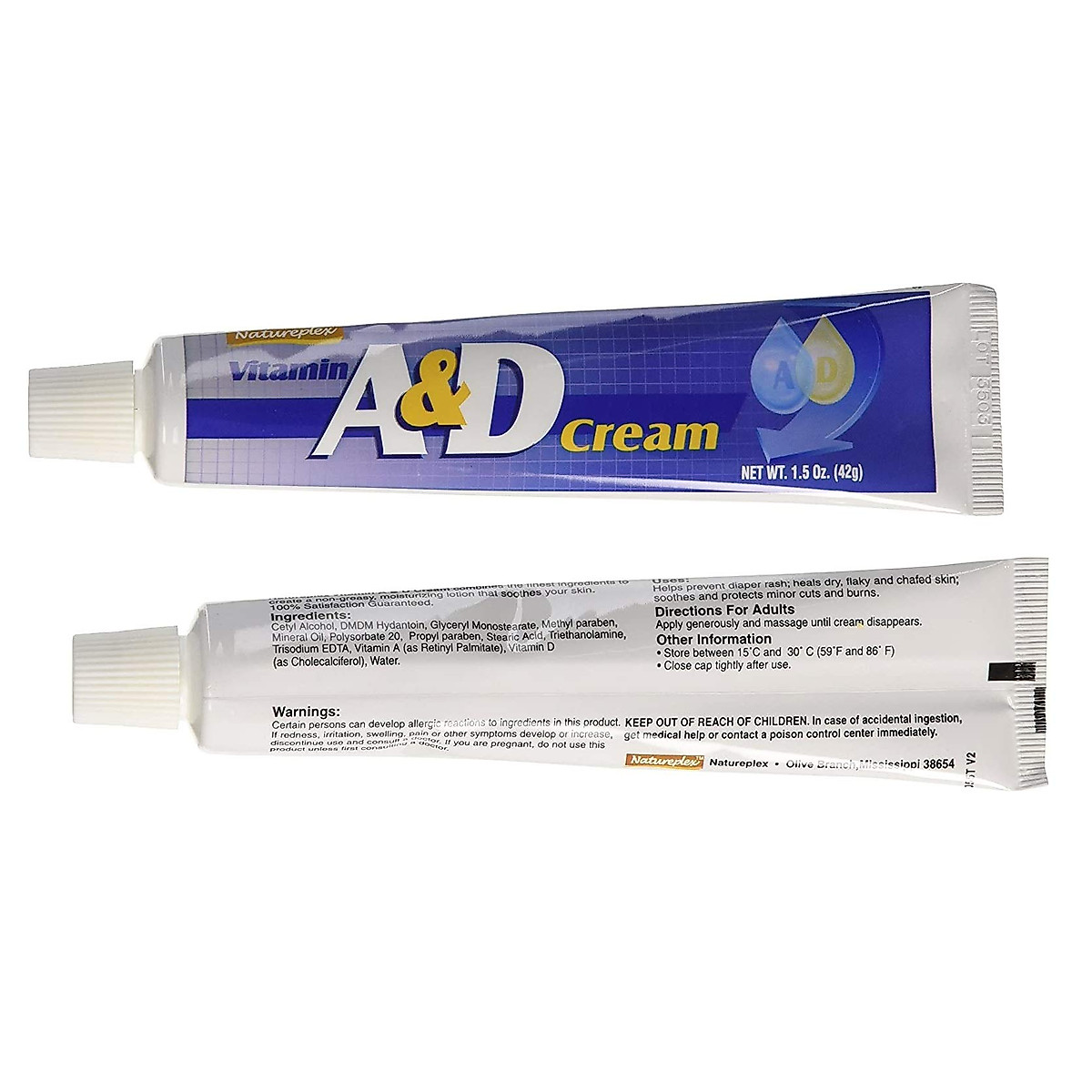 Vitamin A&D Moisterizing, Soothing Cream, 2 x 1.5 oz Bottles (for Dry, Flaky Skin)