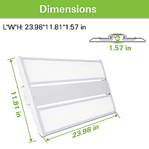 Hykolity 2FT LED Linear High Bay Shop Light, 150W LED Shop Light, 19500lm 130LM/W, 100-277V, 0-10V Dim, 5000K Daylight Linear Hanging Light for Warehouse Workshops, UL, 2 Pack