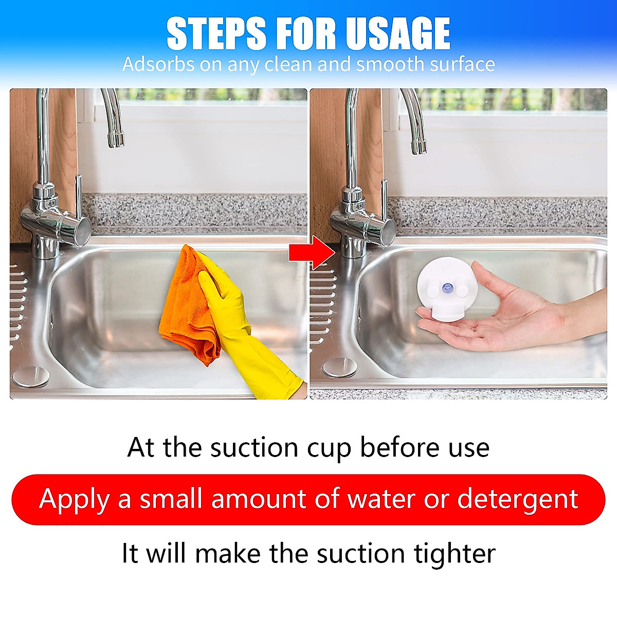 Smile Sponge Holder, Sink Holder with Suction Cup Installation, Kitchen/Bathroom Sink Sponge Organizer, Designed for Round Smiley Sponges, Dishwasher Safe (Sponge Not Included)