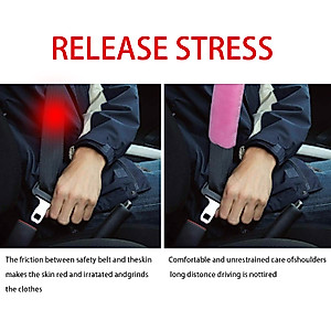 AICEL Soft Faux Sheepskin Car Seat Belt Cover, Shoulder Pad for Auto Seatbelt, Automotive Interior Accessories, Universal Cushion for Vehicles Camera Backpack Straps, Comfortable Driving (Pink)