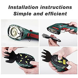 LANNERET 7.2V Lithium-Ion Cordless Grass Shear/Shrub Trimmer Combo with Rechargeable Battery and Charger Included,Outdoor Power Tools,Green