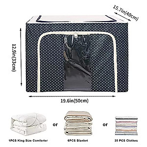 KUMGEBH 72L Large Storage Bags Organizer Container, Clear Window Organizer Box Can Store Clothes Storage Bins