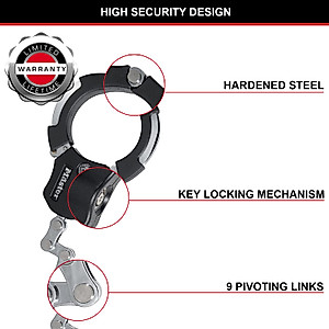 MASTER LOCK Police Approved Bike Lock and E-Scooter Lock, Hardened Laminated Steel, 4 Keys, 550 x 76 x 27 mm, for e bike scooter quad