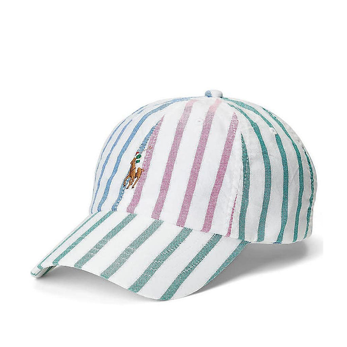 Polo Ralph Lauren Mens Striped Oxford Cotton Baseball Cap one Size