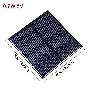 uxcell 5Pcs 0.7W 5V Small Solar Panel Module DIY Polysilicon for Toys Charger
