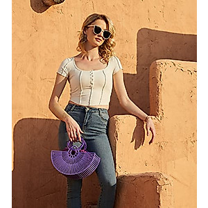 Bamboo Purse for Women Top Handle Bag Tote Bag with Inner Bag Satchel Hobo Bag Purses Gift for Women