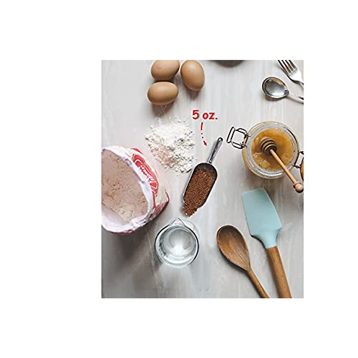 Cast Aluminum Utility Scoop, 5-Ounce - Round Bottom, Small ice scoop For Multi-Purpose Use, With Finger Groove Handle (Hand Wash Only) 5 oz.