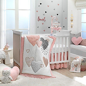 Lambs & Ivy Signature Heart to Heart Pink/White Musical Baby Crib Mobile