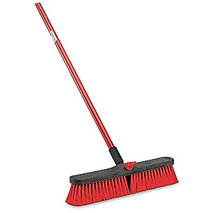 LIBMAN Red Recycled PET Sweeping Push Broom with Handle