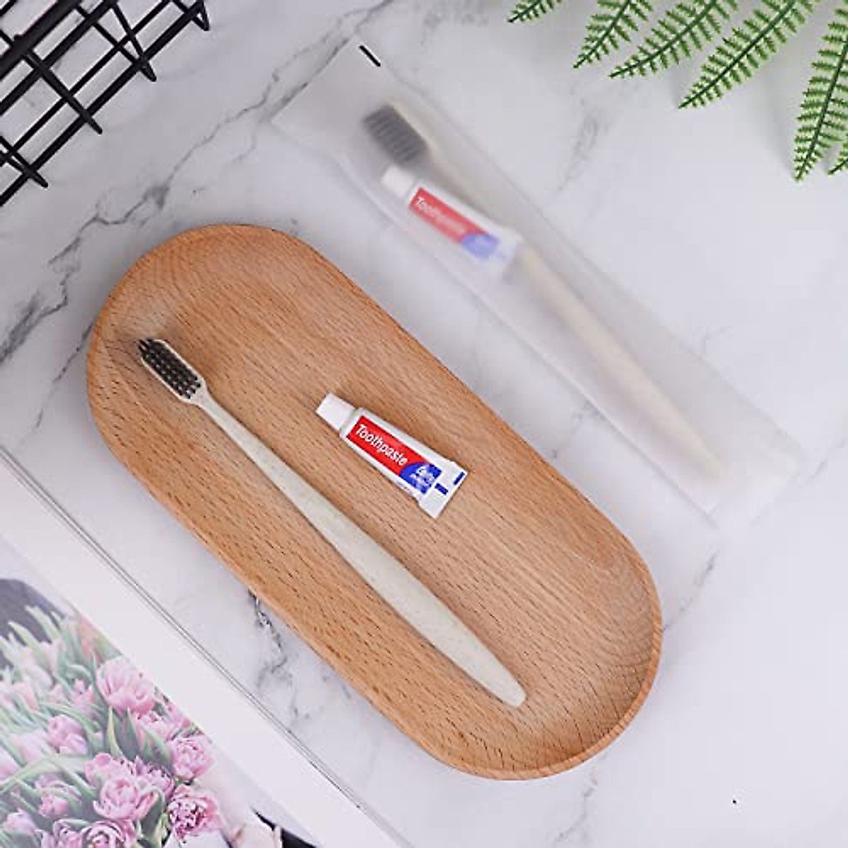 Xuezoioy Disposable Toothbrushes with Toothpaste,30 Pack Apricot Individually Wrapped Disposable Travel Toothbrushes Kit in Bulk for Homeless,Nursing Home,Hotel,Charity