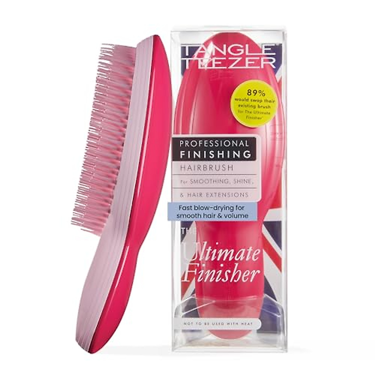 Tangle Teezer Ultimate Finisher Hairbrush, Smooths Strands, Adds Volume & Shine, for All Hair Types, Pink
