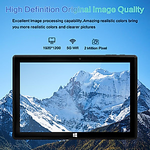 BINTEC 10.1 Inch 16G Windows 11pro 2-in-1 Thin and Light Dual-Camera Tablet with Touch Screen, 1920×1080IPS, Equipped with Bluetooth 4.2 with Magnetic Keyboard (Black/960G SSD)