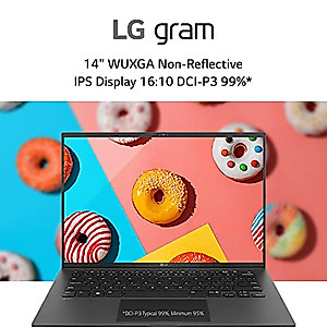 LG Gram (2022) 14Z90Q Ultra Lightweight Laptop, 14" (1920 x 1200) IPS Display, Intel Evo 12th Gen i5 1240P Processor, 16GB LPDDR5, 512GB NVMe SSD, FHD Webcam, WiFi 6E, Thunderbolt 4, Windows 11, Black