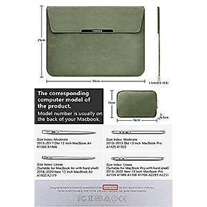 TOWOOZ MacBook Air M2 Sleeve Waterproof Thin Laptop Sleeve Case Compatible with 2022 M2 Chip MacBook Air 13.6 Inch A2681 / MacBook Air 13-13.6 Inch/MacBook Pro 13-14 Inch, with Accessory Pouch