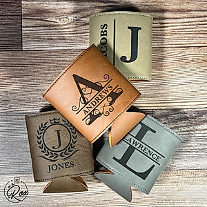 Personalized Can Cooler- Custom Name Monogram Gift - Personalized Can Cooler For Him - Custom Beer Can Sleeve - Beer Can Holder - Personalized Birthday, Anniversary, Father’s Day Gift