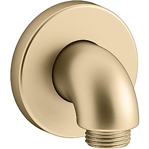 KOHLER 22172-2MB Purist Stillness Wall-Mount Supply Elbow with Check Valve for Handshower Hose, Handheld Shower Elbow, Vibrant Brushed Moderne Brass