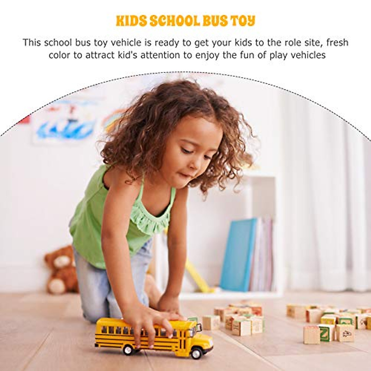 NUOBESTY New York City School Bus Bus Model Toy, Die Cast Pull Back Vehicles Cars 8. 46In Educational Toy for Kids US School Bus Model