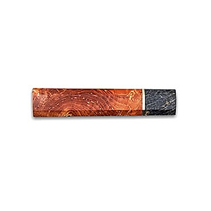 Generic Japanese Kitchen Knife Handle, Octagon, Stabilized Wood, Finished Scales, WA Unique Wooden Kyoto Sunset (Large), Orange