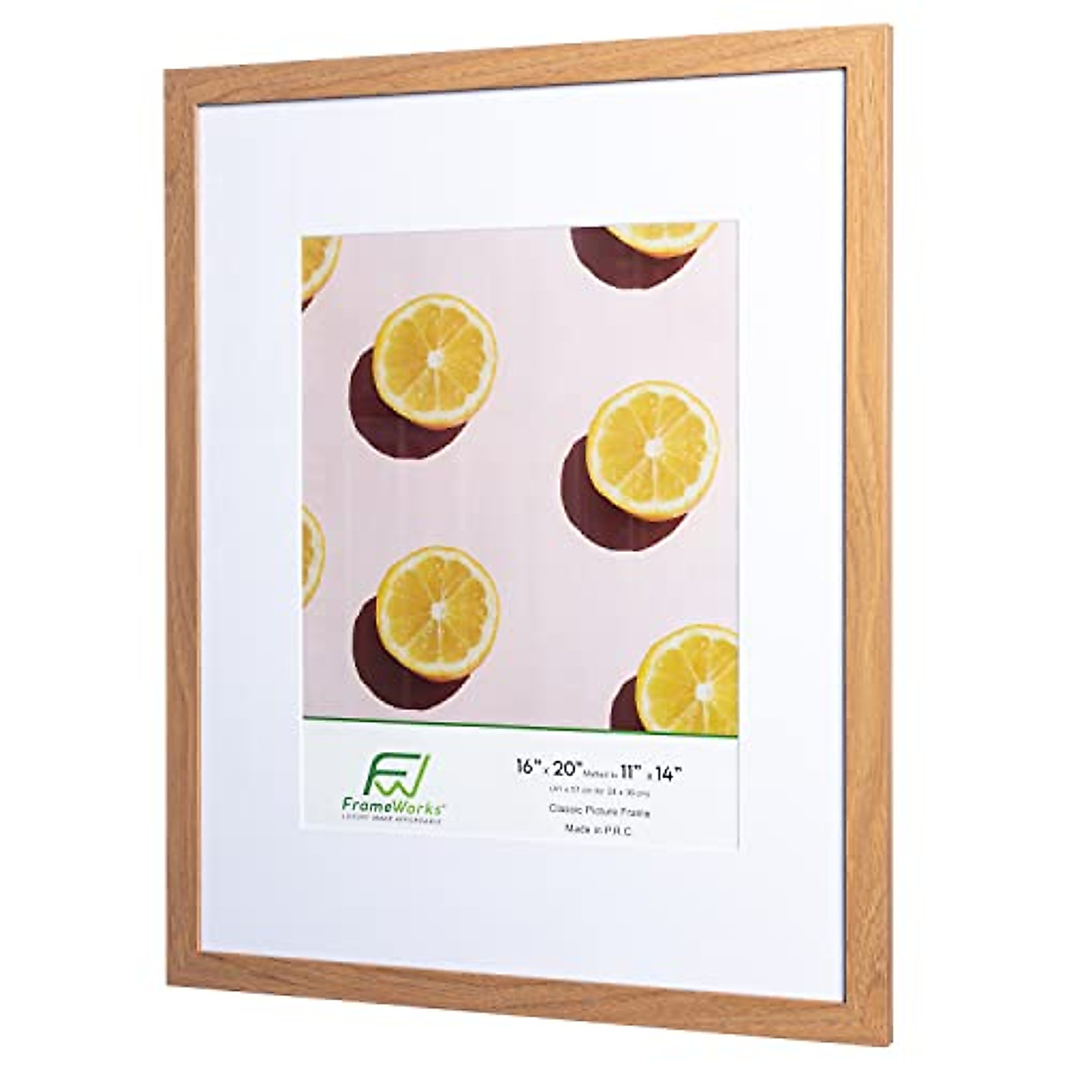 FrameWorks 2-Pack, 16x20 Matted to 11x14 Picture Frame, Golden Oak – Classic Wooden Photo Frame with Tempered Glass, Modern Matte Finish for Prints, Posters, Certificates & Wall Decor – Gallery-Ready