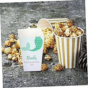 FUNOMOCYA 24pcs Popcorn Box Popcorn Box Mini Containers Popcorn Cups Disposable Candy Container Party Candy Table Containers Birthday Party Popcorn Boxes Mermaid Pattern Popcorn Box