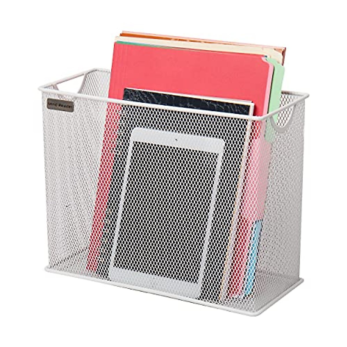 Mind Reader FILEBASK-WHT Metal Mesh Storage Letters, Documents, Folders, Office Organization, White File Basket